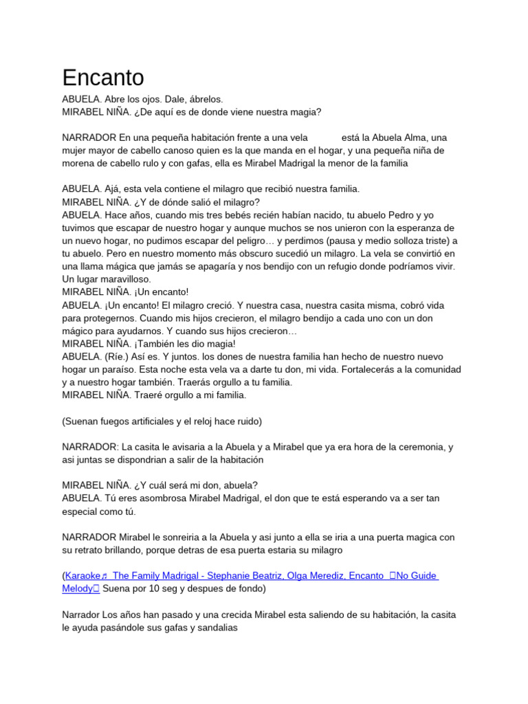 Guion Encanto | PDF