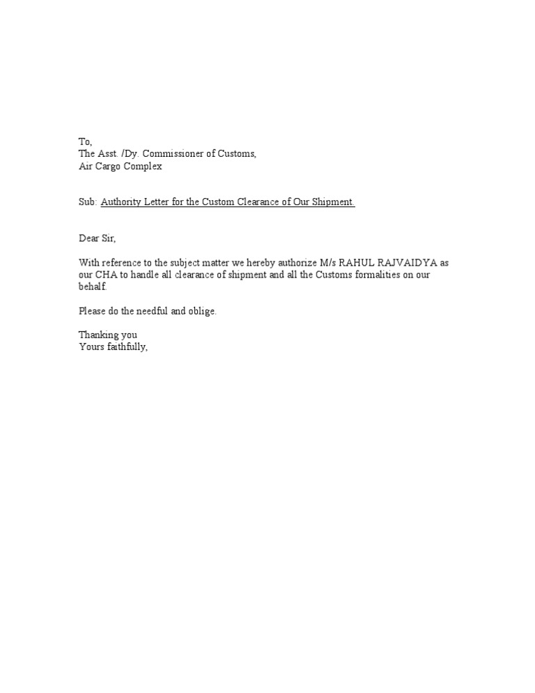 Authority Letter Format | Freight Transport | Trade