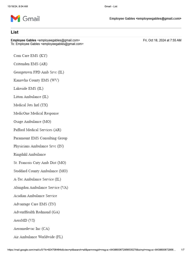 Ems List | PDF | Emergency Medical Services | Ambulance