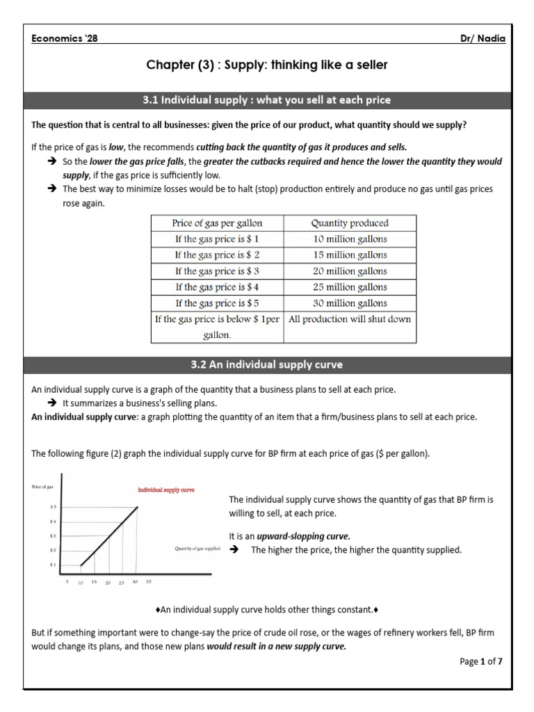 Eco MUST CH3 | PDF | Supply (Economics) | Marginal Cost
