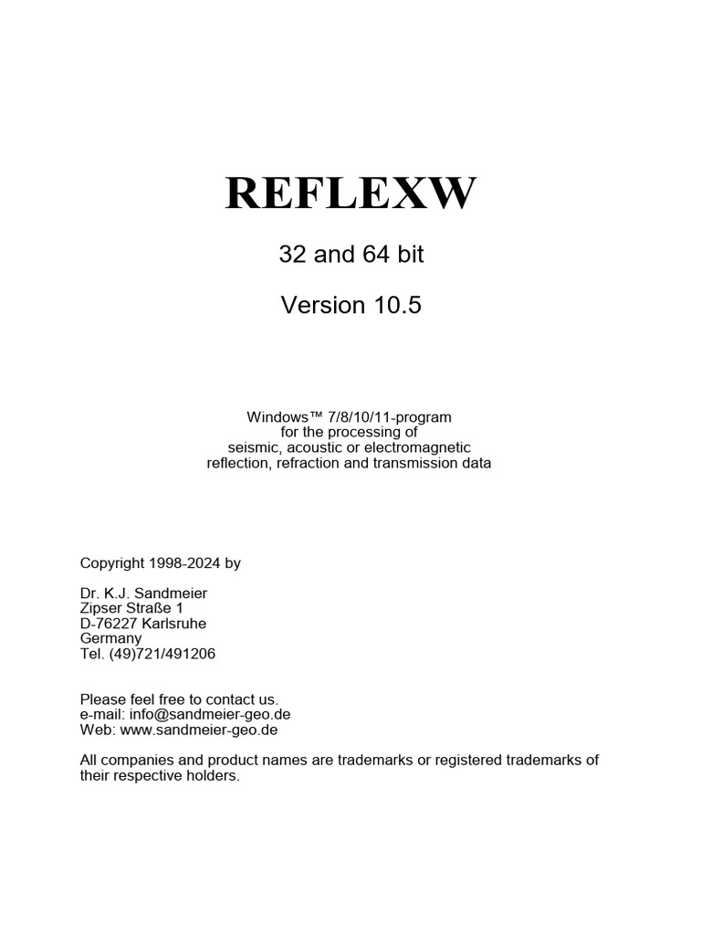 Reflexw Manual | PDF | Copyright | License