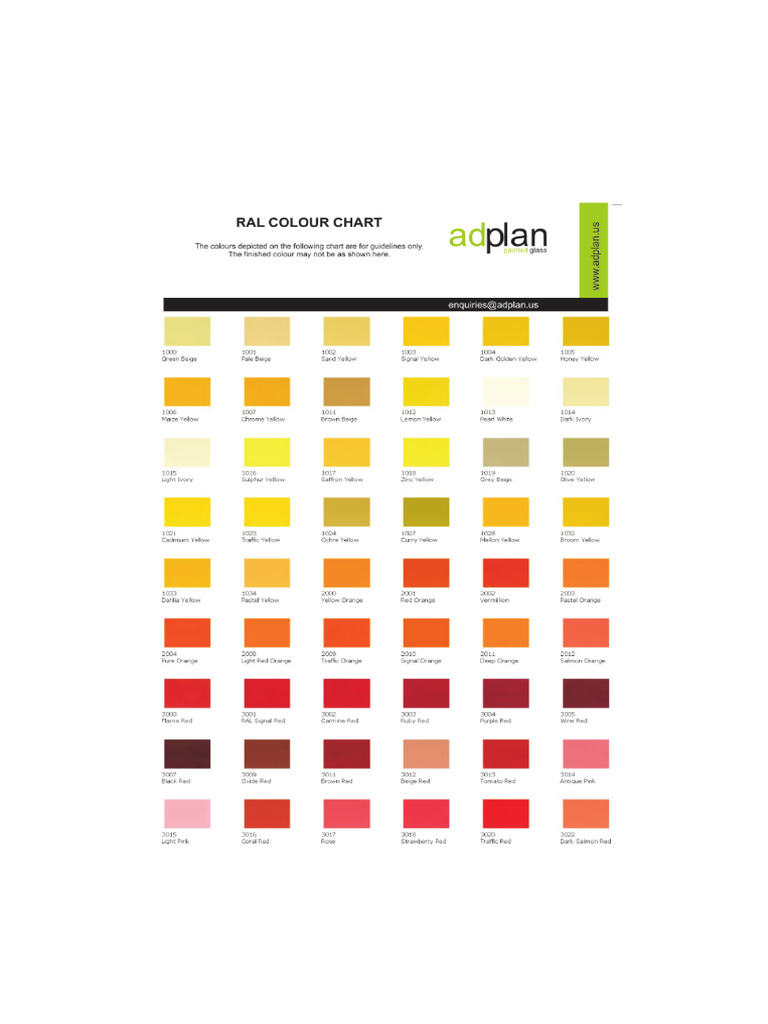 Adplan RAL Chart Converted To JPG | PDF