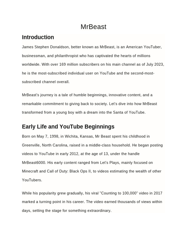 Mr Beast | PDF