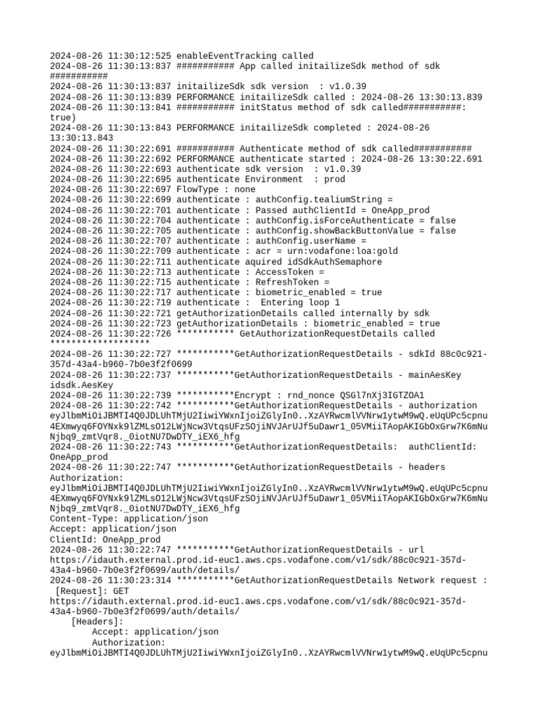 Id SDK Logs | PDF | Information Technology | Computer File Formats