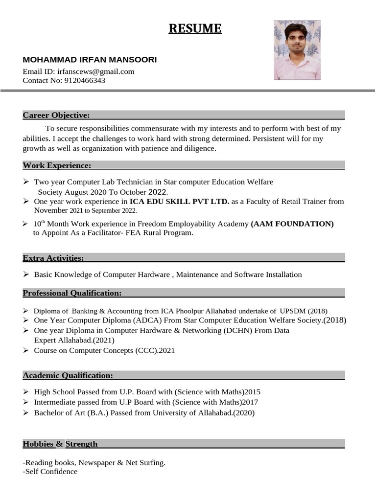 Resume Irfan | PDF