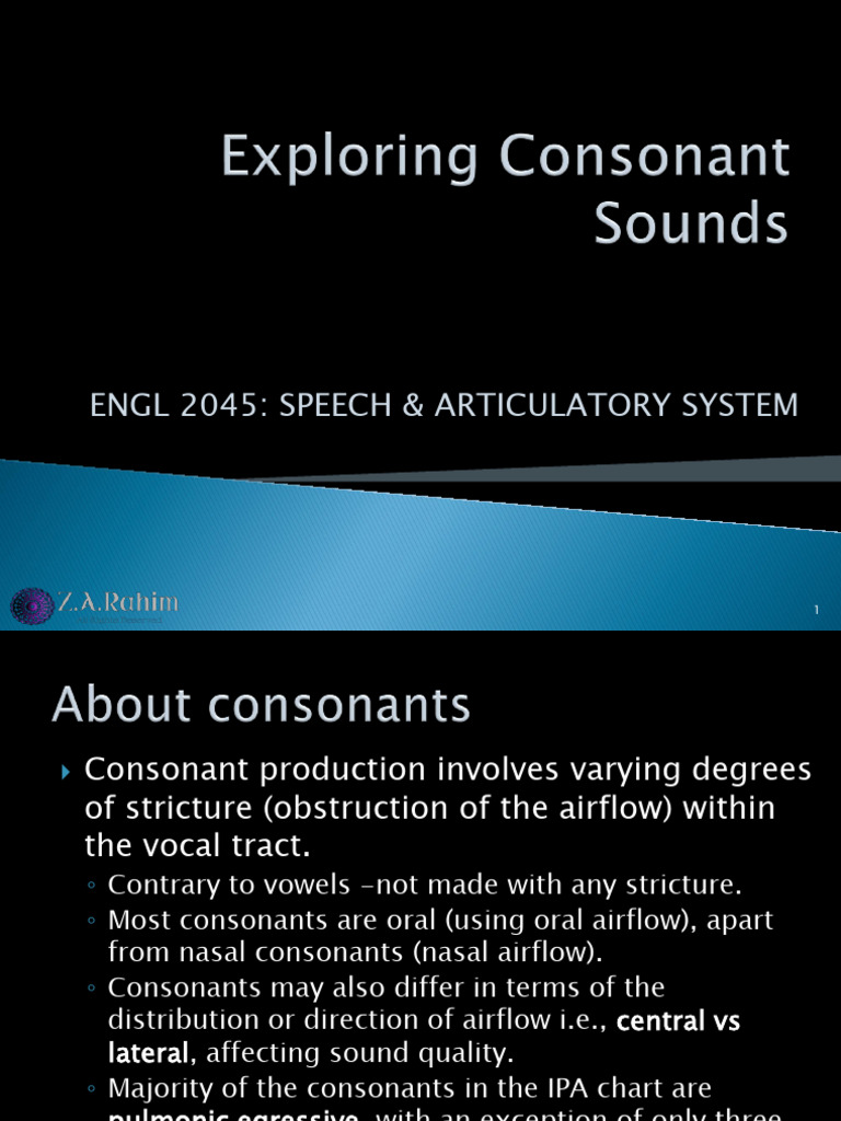 Understanding Pulmonic Consonants | PDF | Consonant | Human Throat