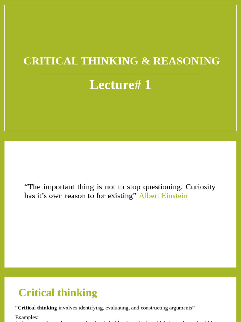 Critical Thinking & Reasoning | PDF | Logic | Argument