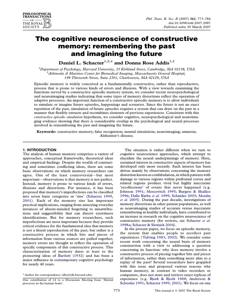 RSTB 20072087 | PDF | Memory | Priming (Psychology)