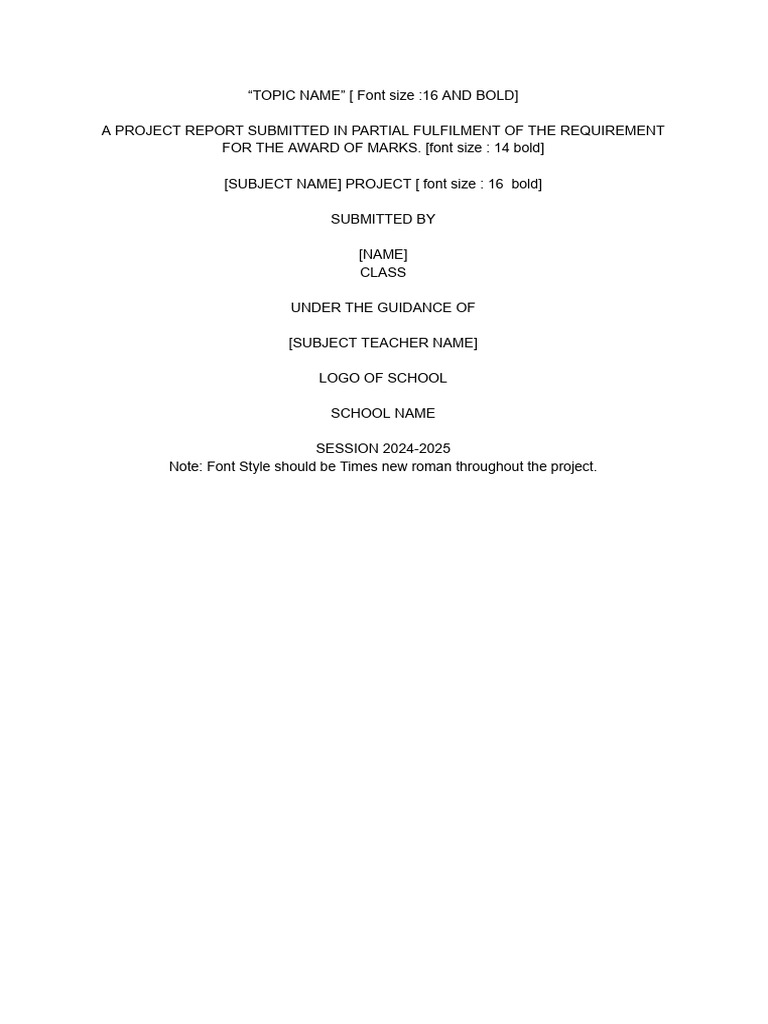 Project Report Submission 2024-2025 | PDF