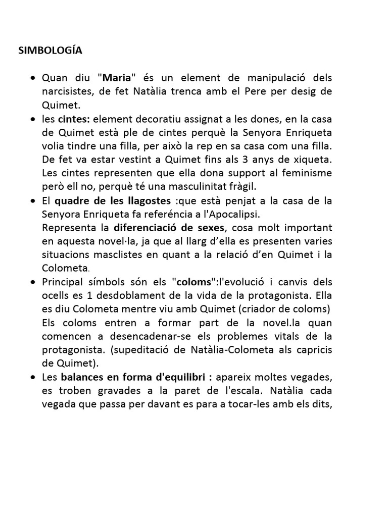 Simbologia La Plaça Del Diamant | PDF