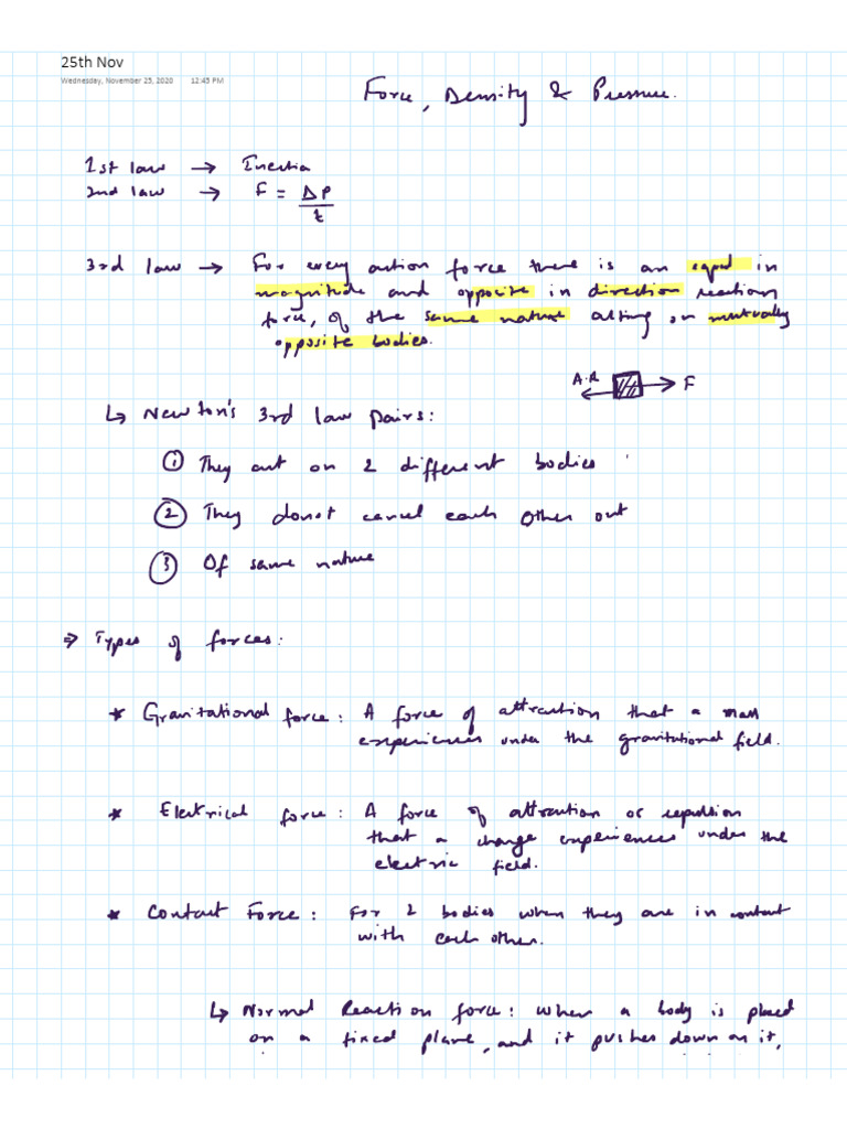 Force Density and Pressure | PDF