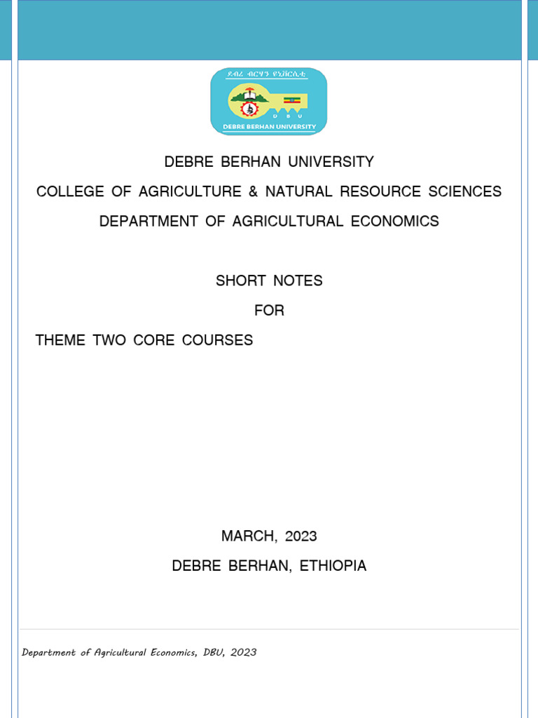 Short Note For Theme 1 | PDF | Economics | Demand