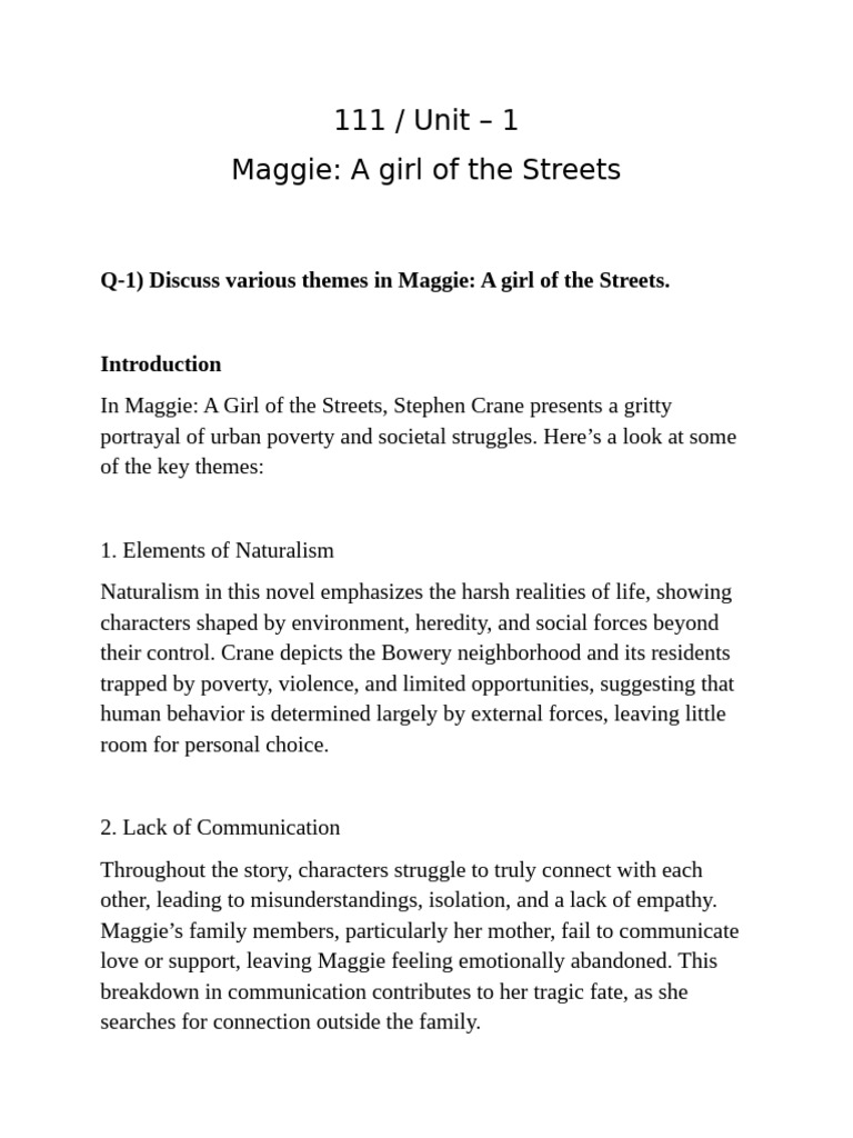 Maggie A Girl of The Streets | PDF | Realism (Arts) | Literary Realism