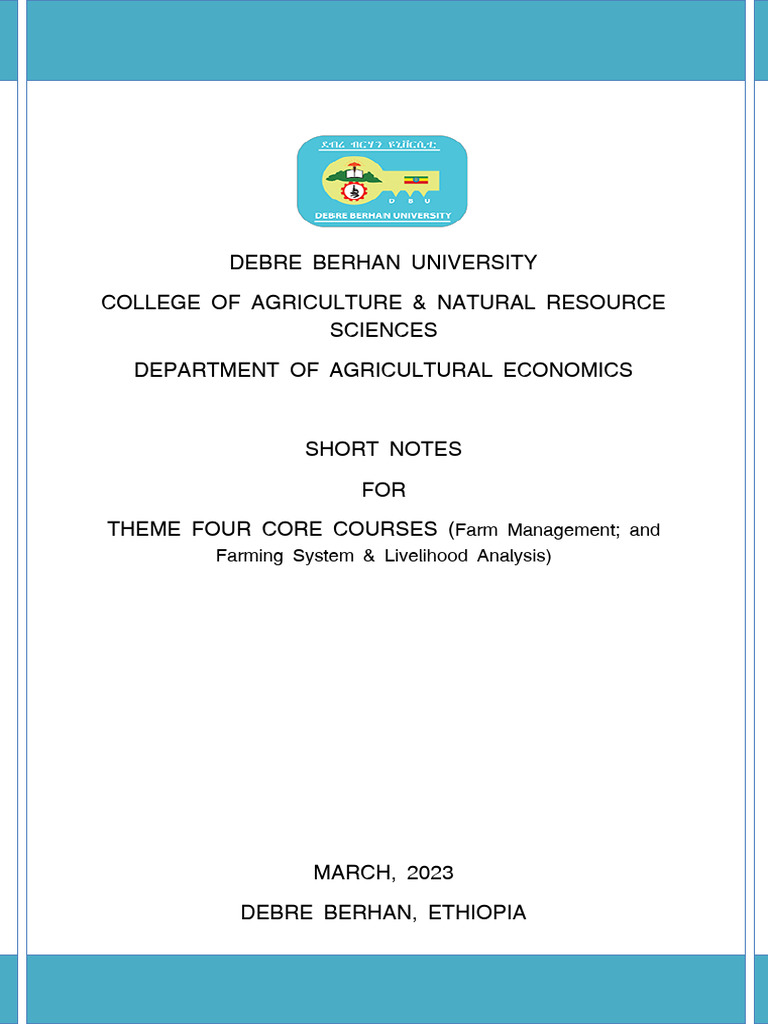 Farm Management & Livelihood Analysis Notes | PDF | Depreciation ...