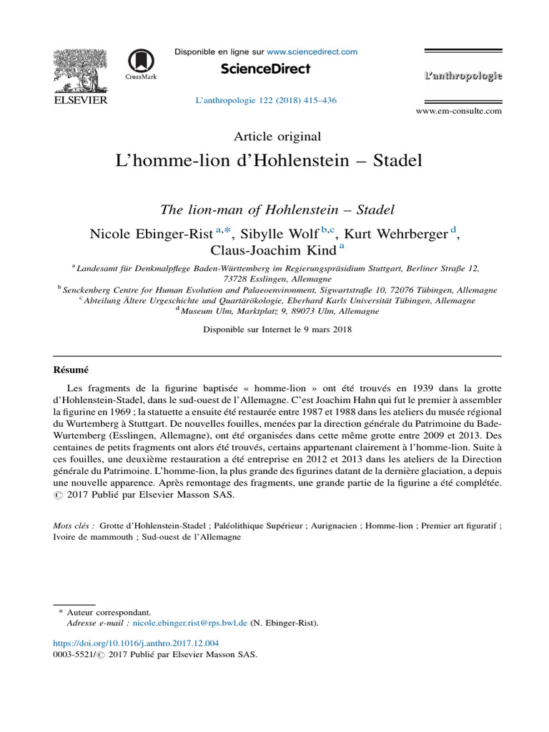 Homme Lion D Hohlenstein Stadel | PDF | Sciences sociales