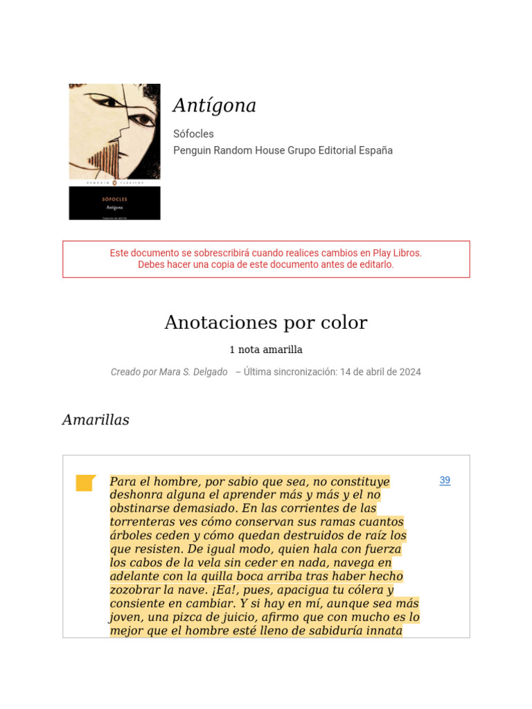 Notas de - Antígona | PDF