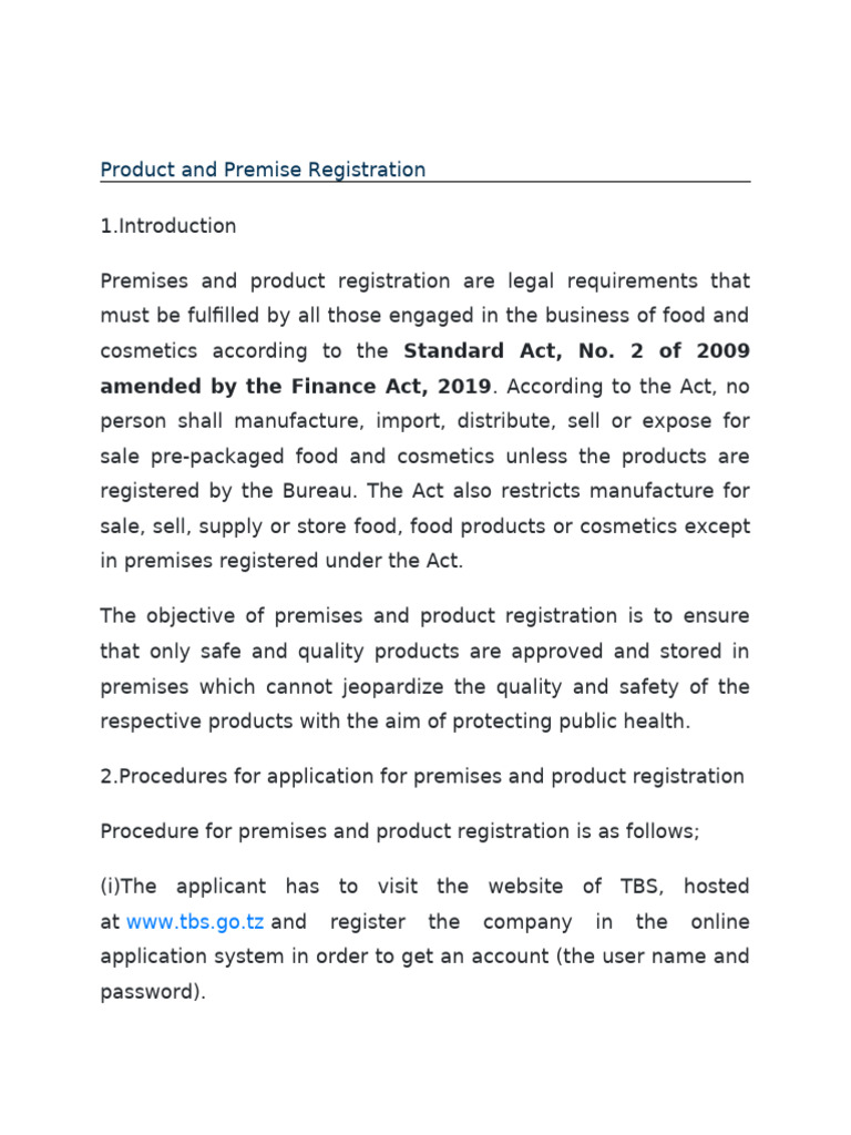 Product and Food Premises Registration - 071156 | PDF | Cosmetics