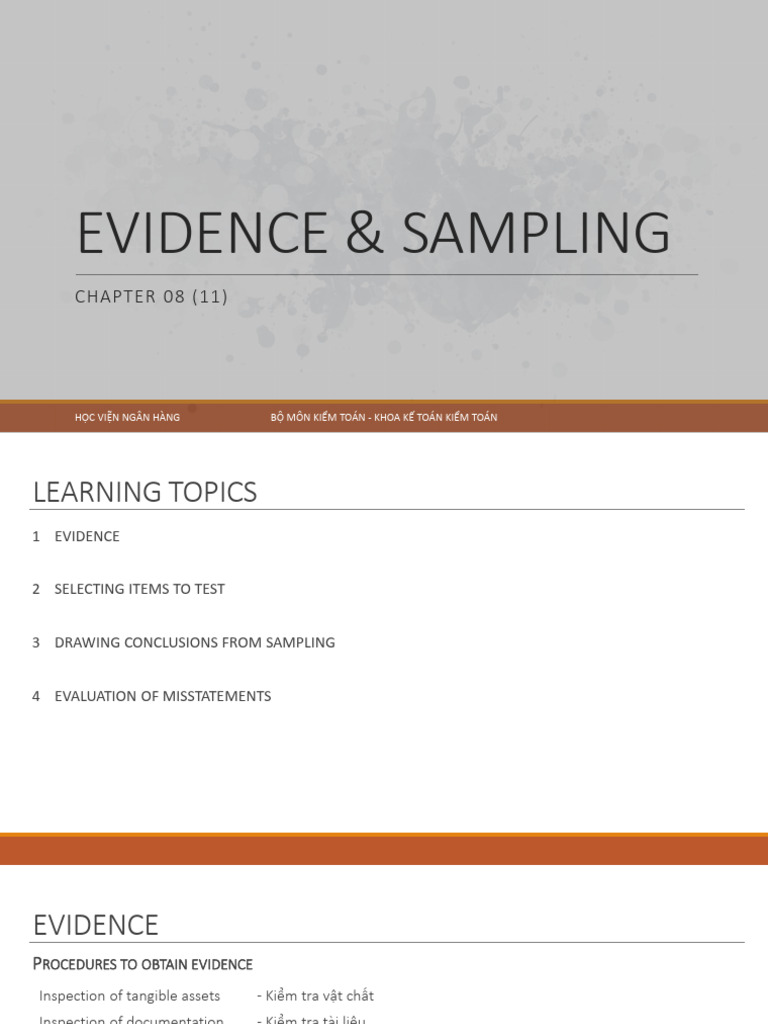 Chapter 08 - Evidence and Sampling | PDF | Sampling (Statistics) | Audit