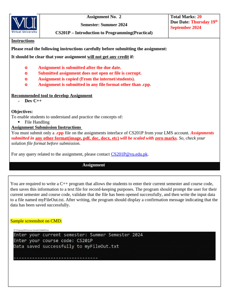Summer 2024 - CS201P - 2 | PDF | Career & Growth