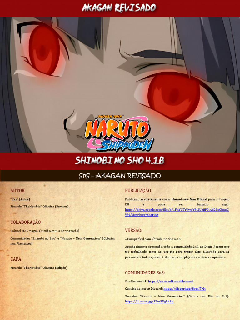 Naruto ''Shinobi No Sho'' - Akagan Revisado - 4.1b | PDF | License | Copyright