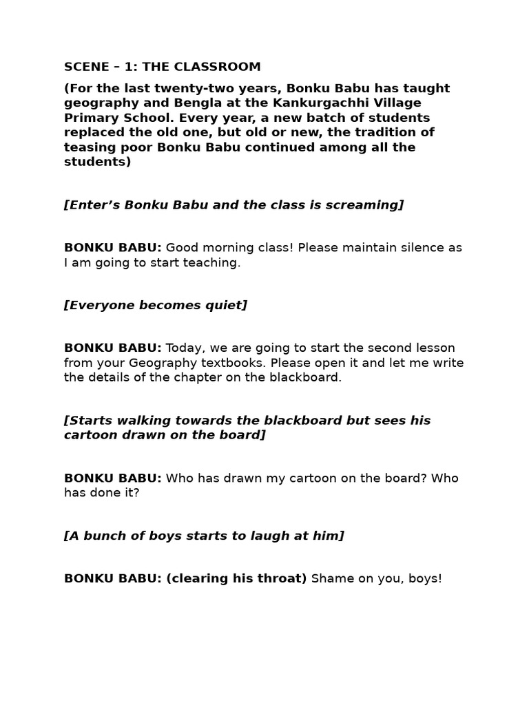 Bonku Babu Skit | PDF | Art