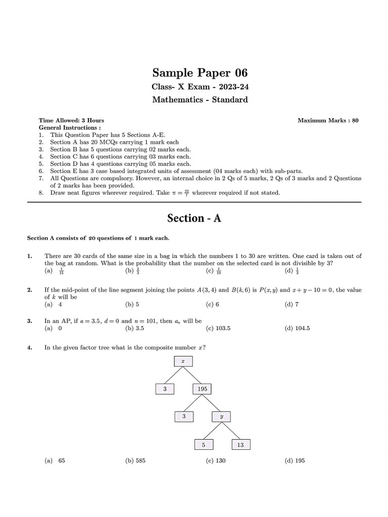 MA Sample Paper 6 Unsolved | PDF