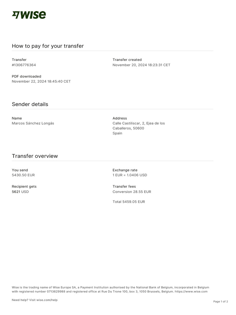 Wise Deposit Note 1306776364 4316208733 en PDF | PDF