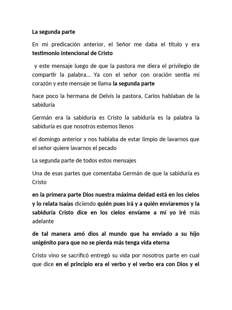 La Segunda Parte | PDF | Cristo (título) | Pecado