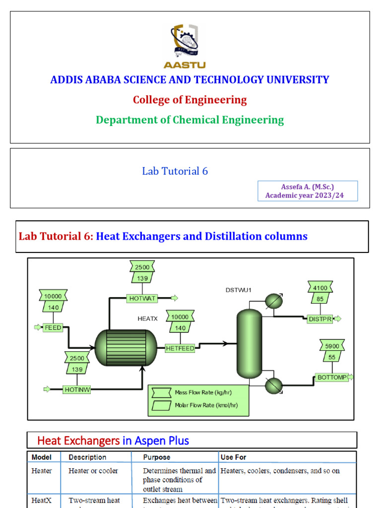 Lab Tutorial 6. Column, Heat Ex | PDF | Heat | Physical Quantities