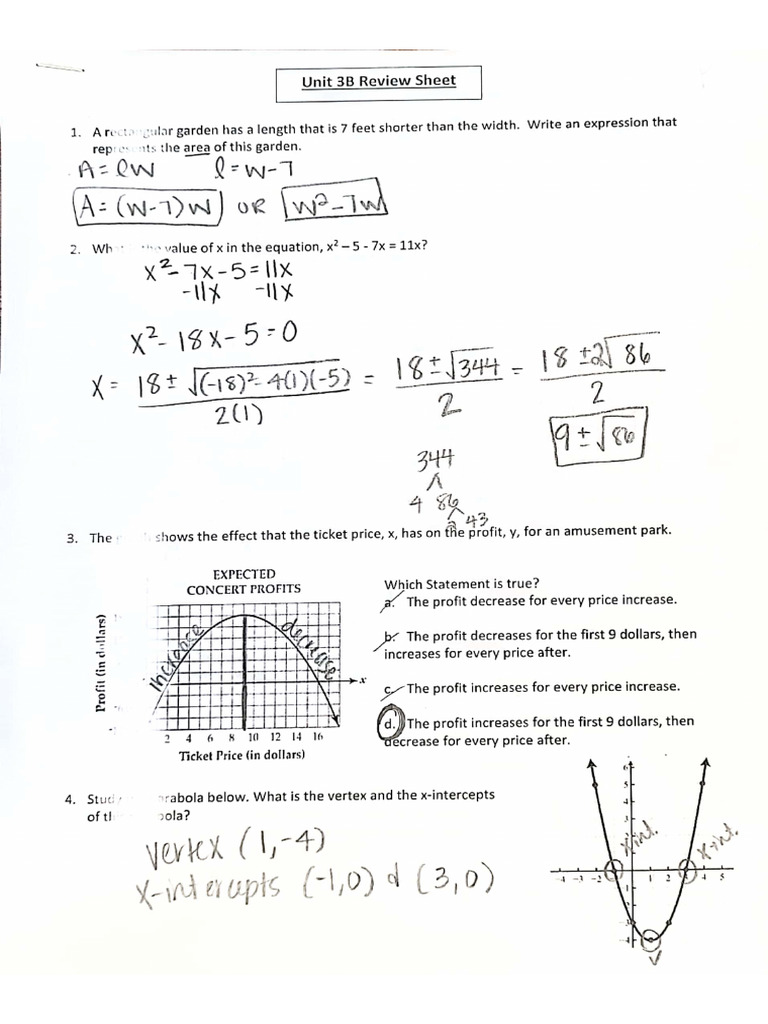 Unit 2B Review Solutions | PDF