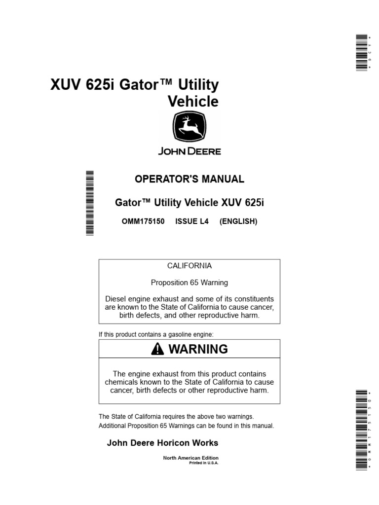 Gator 625i Owners Manual | PDF | Seat Belt | Vehicles