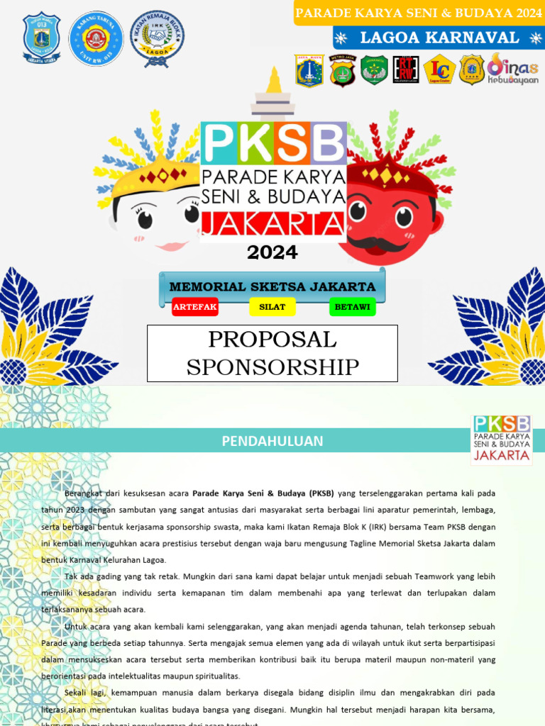 Proposal Parade Karya Seni Dan Budaya (PKSB) Tahun 2024 PDF | PDF