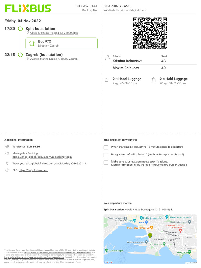 Ticket Split Zagreb 3039620141 | PDF | Access Control | Public Transport