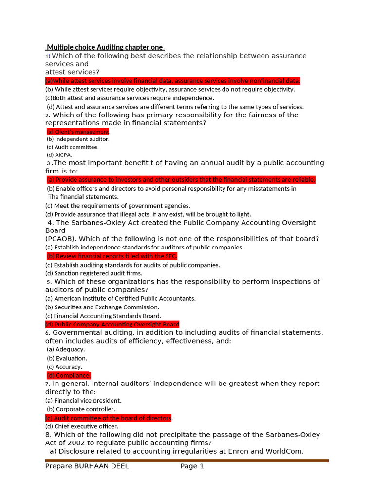 Audit chapter 1 | PDF | Audit | Accounting