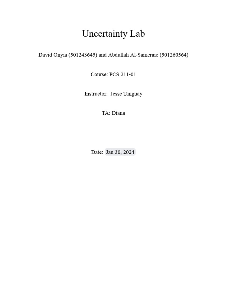 Density Measurement and Uncertainty Lab | PDF | Uncertainty | Volume
