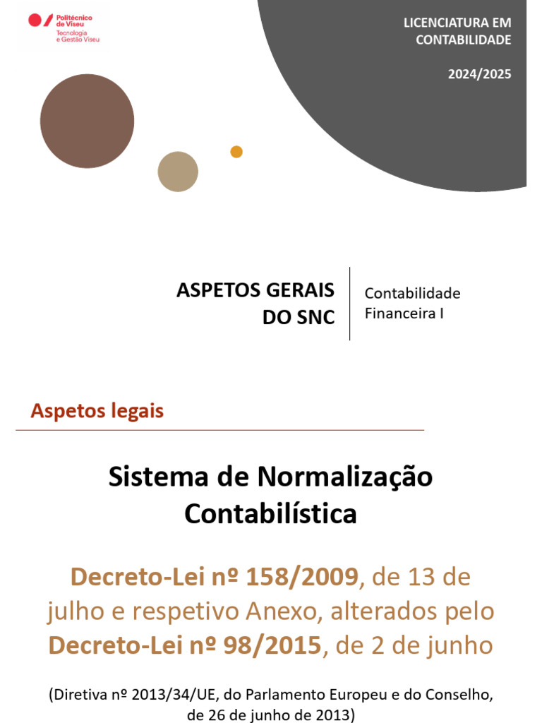 Aspetos Gerais Do SNC | PDF | Contabilidade | Business