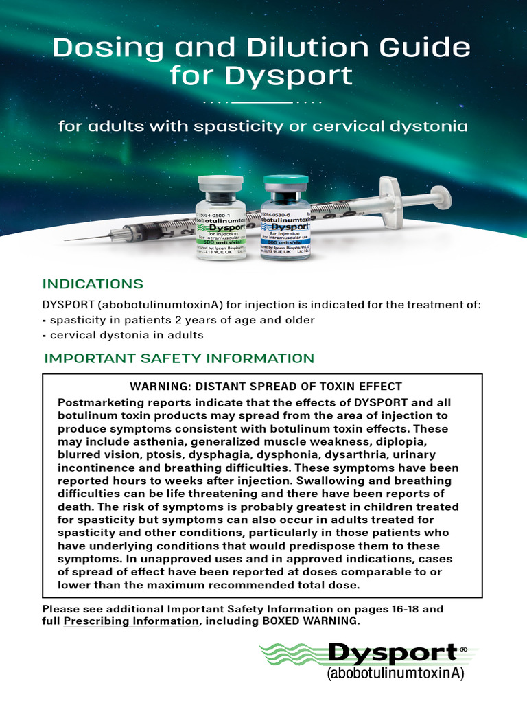 Dysport Injection Guide for Spasticity | PDF | Botulinum Toxin | Foot
