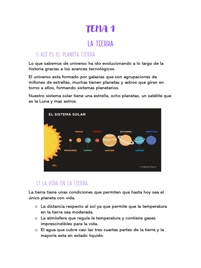 Tema 1 La Tierra | PDF | Tierra | Corteza (Geología)