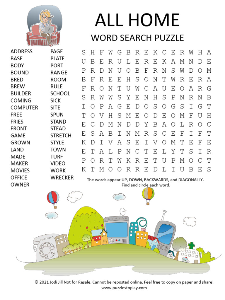 All Home Word Search Puzzle File | PDF