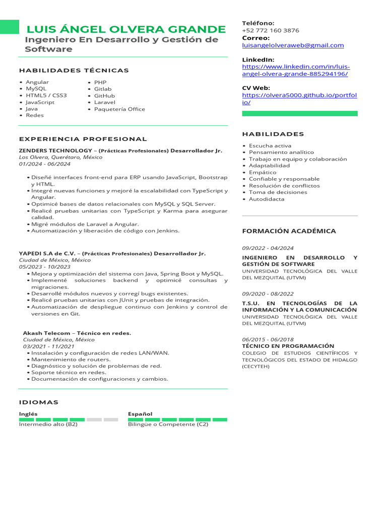 CVLUISÁNGELOLVERAGRANDE | PDF | Mi sql | Informática