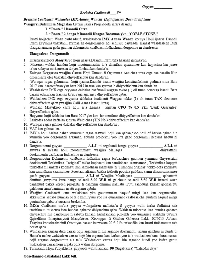 Sample Invitation To Bid | PDF