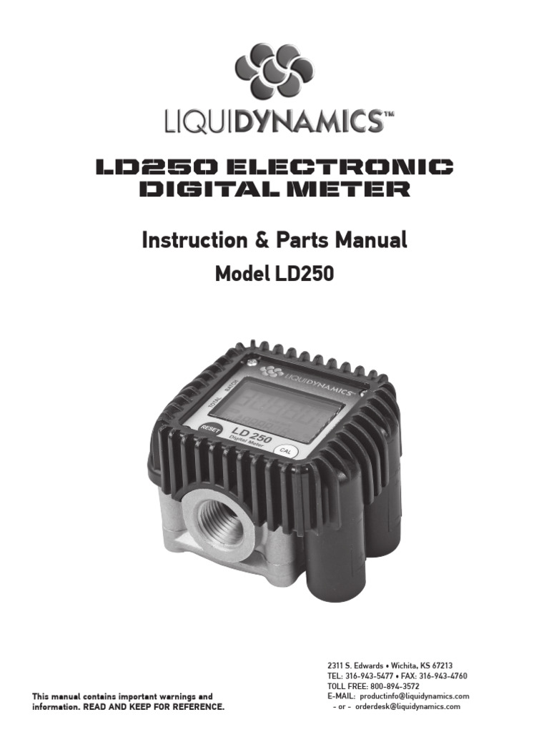 LD250 Electronic Digital Meter | PDF | Gallon | Flow Measurement