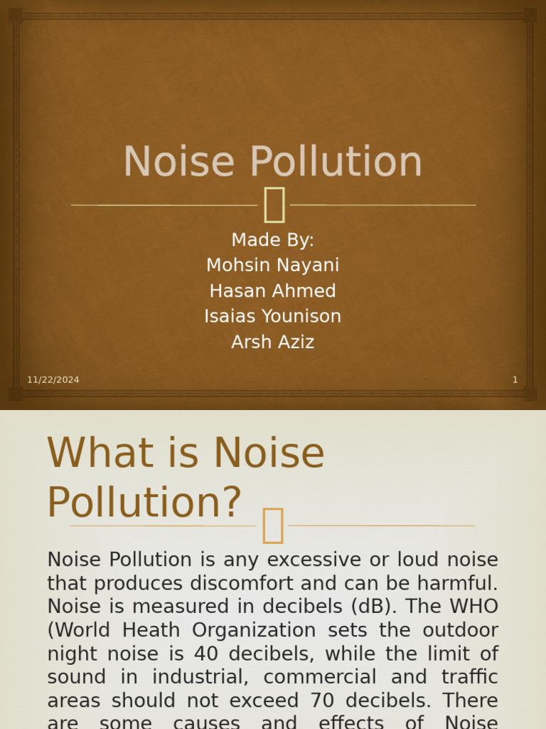 Understanding Noise Pollution: Causes, Effects, and Prevention | PDF ...