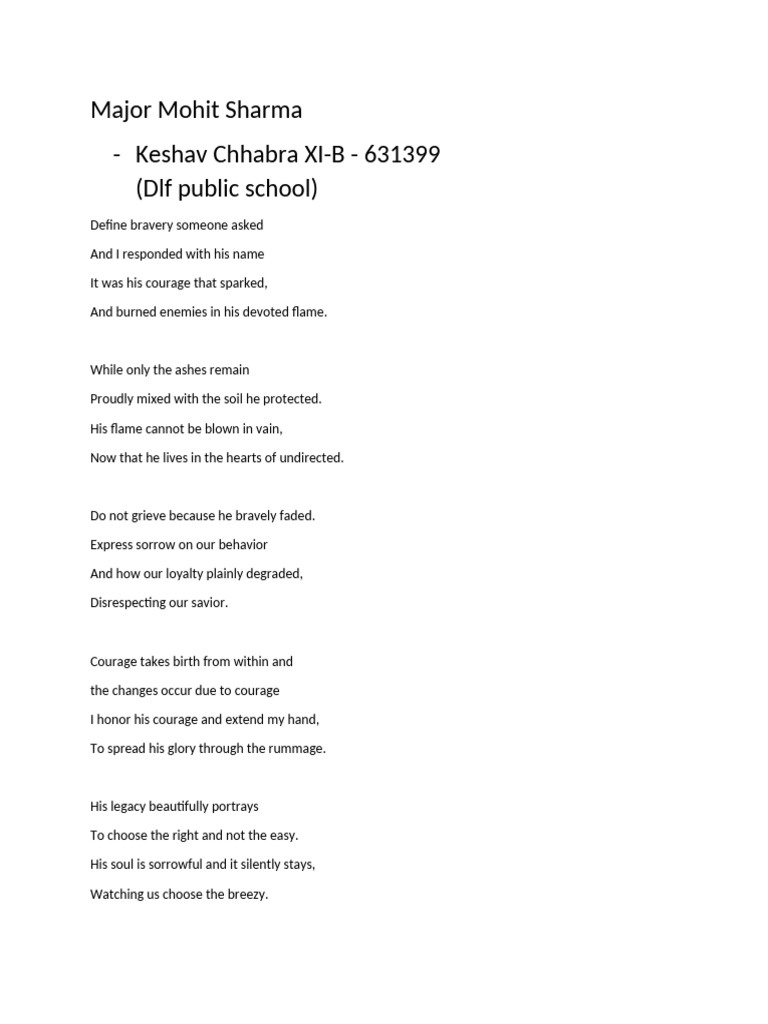 Major Mohit Sharma | PDF