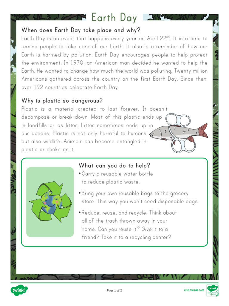 Earth Day Tips and Facts | PDF | Reuse | Waste