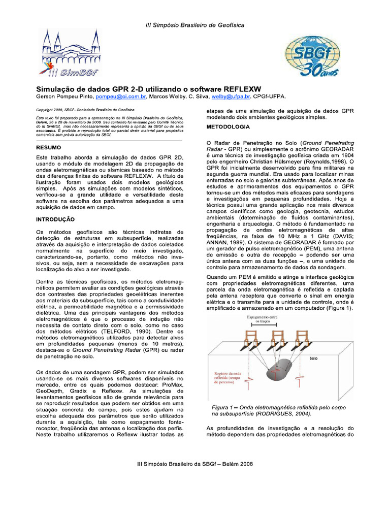 Simulação de Dados GPR 2-D Utilizando o Software REFLEXW | PDF