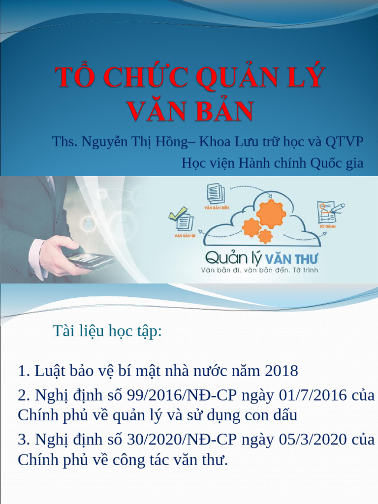 Chuong 1 - Nhung Van de Chung Ve To Chuc QLVB | PDF