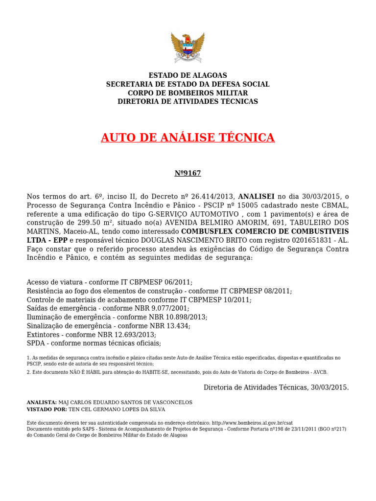 Análise Técnica de Segurança Contra Incêndio | PDF | Computadores