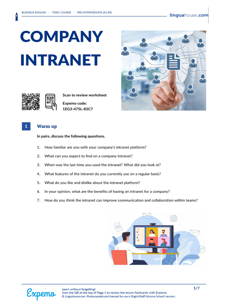 Company Intranet British English Teacher | PDF | Vocabulary | Communication