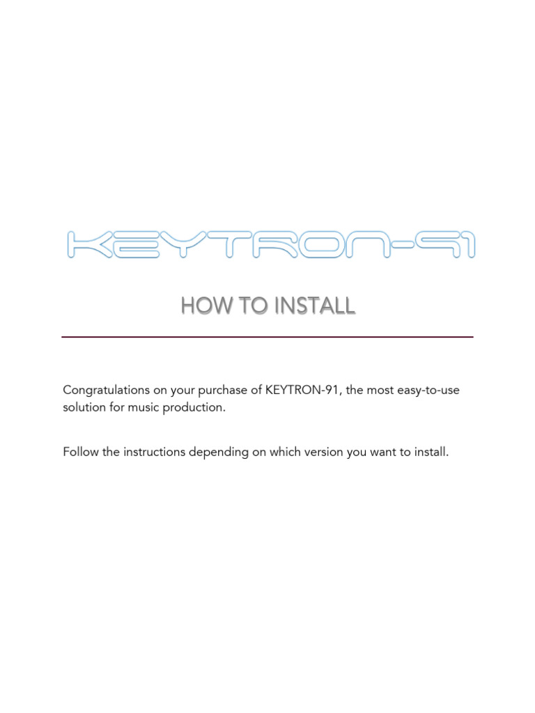 Keytron-91 VSTi (How To Install) | PDF | Home & Garden | Technology ...